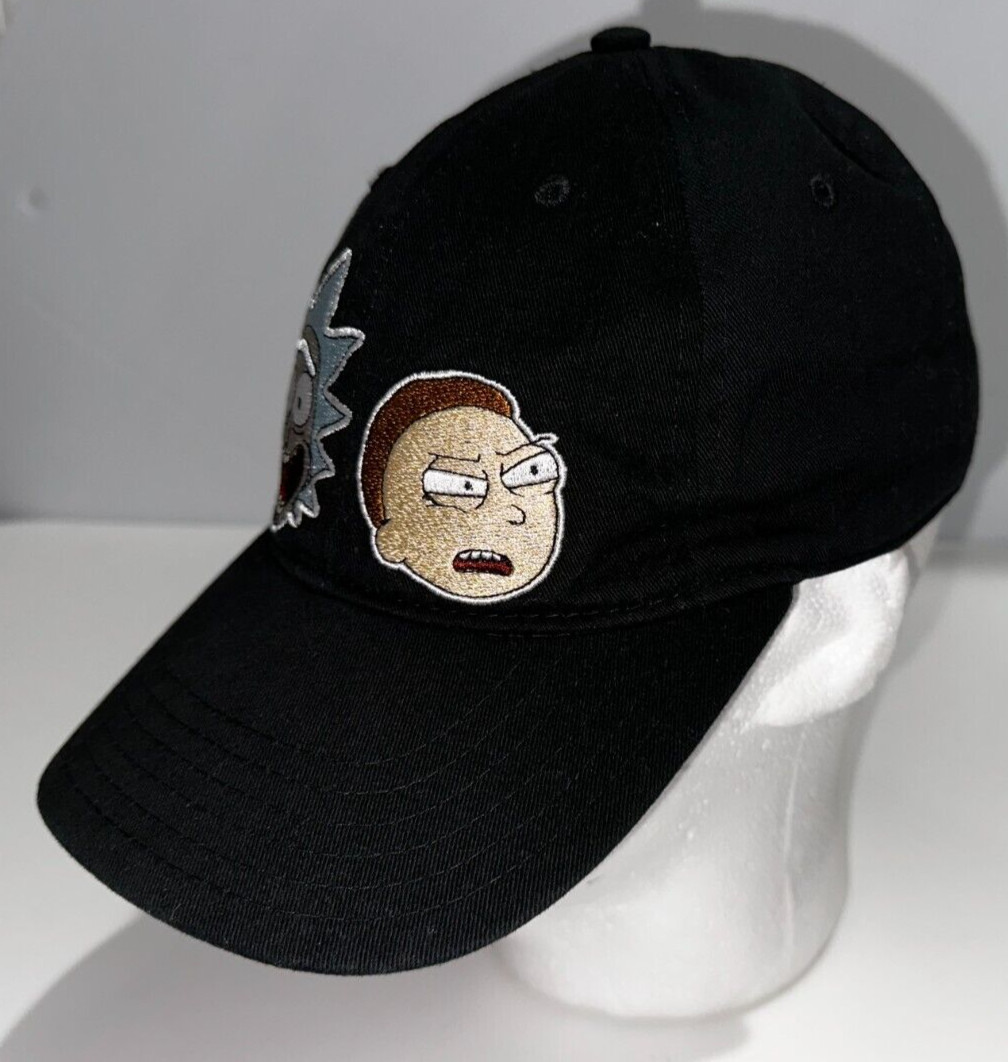 Rick & Morty HEADS Adult-swim ADJUSTABLE BLACK Hat Ca… - Gem