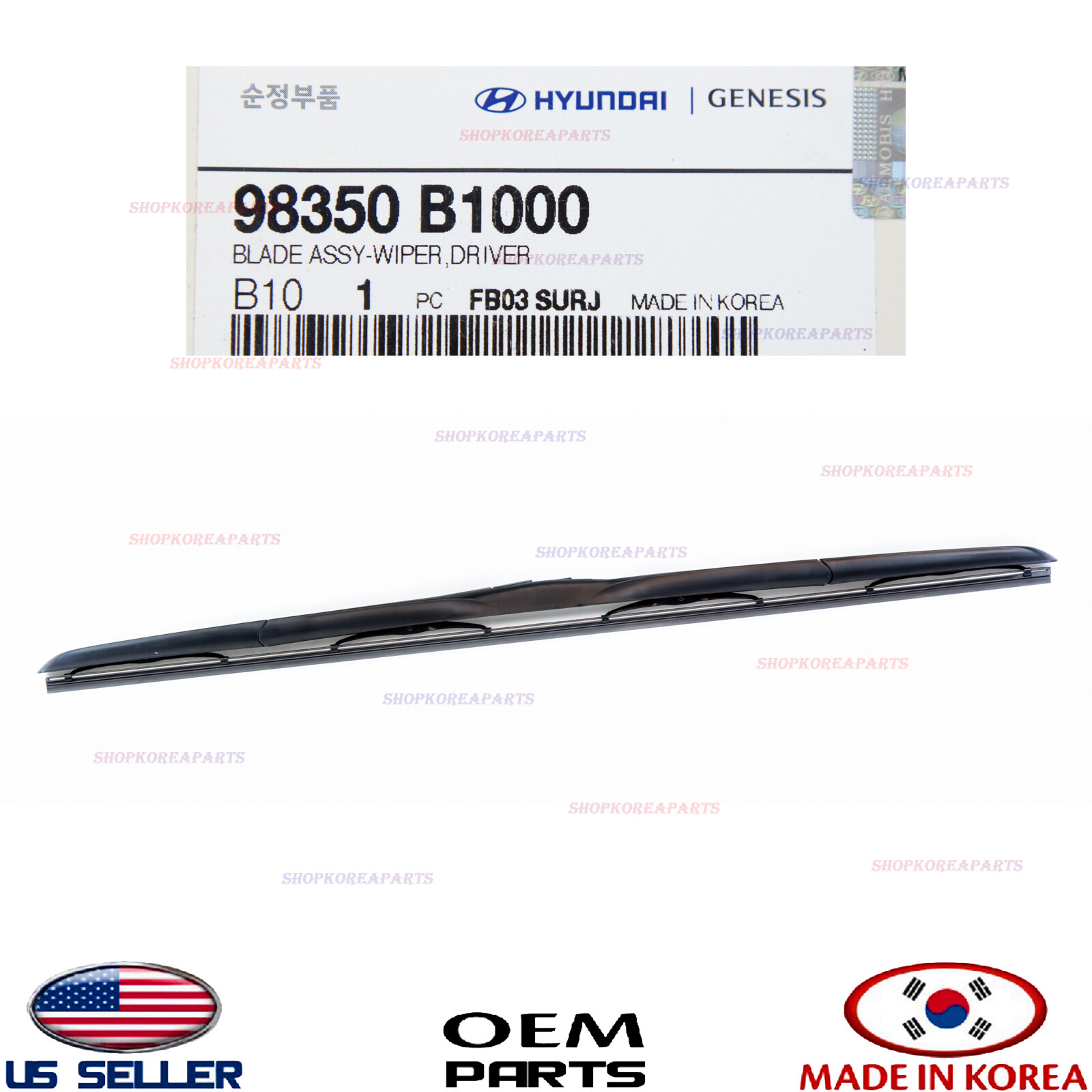 Genuine Windshield Wiper Blade LEFT Driver Side Genesis GV80 G80 G90 ...