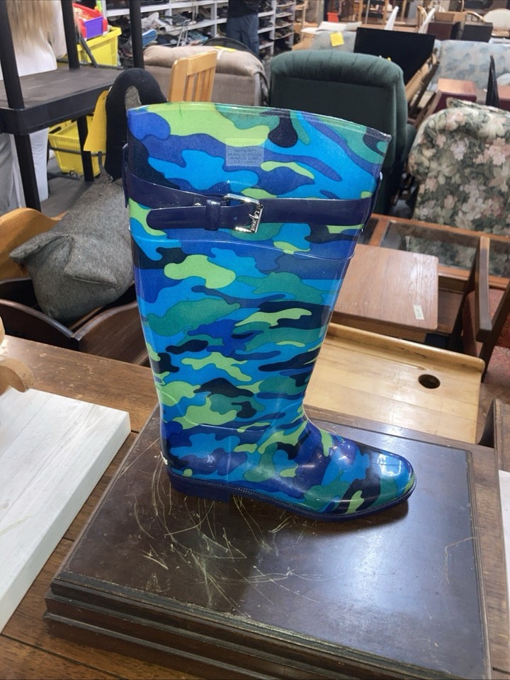 Lauren Ralph Lauren Rossalyn II Plaid Knee High Rain Boots Women’s Size ...