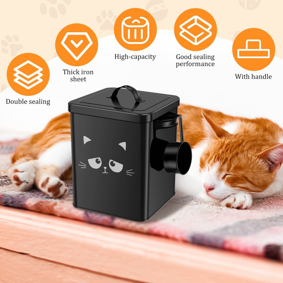Cat Food Container 6L Large Capacity Pet Food Storage Bin with Lid ...