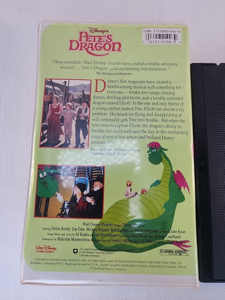 Pete's Dragon - White Clamshell - VHS-Walt Disney Home Video 1985 | eBay