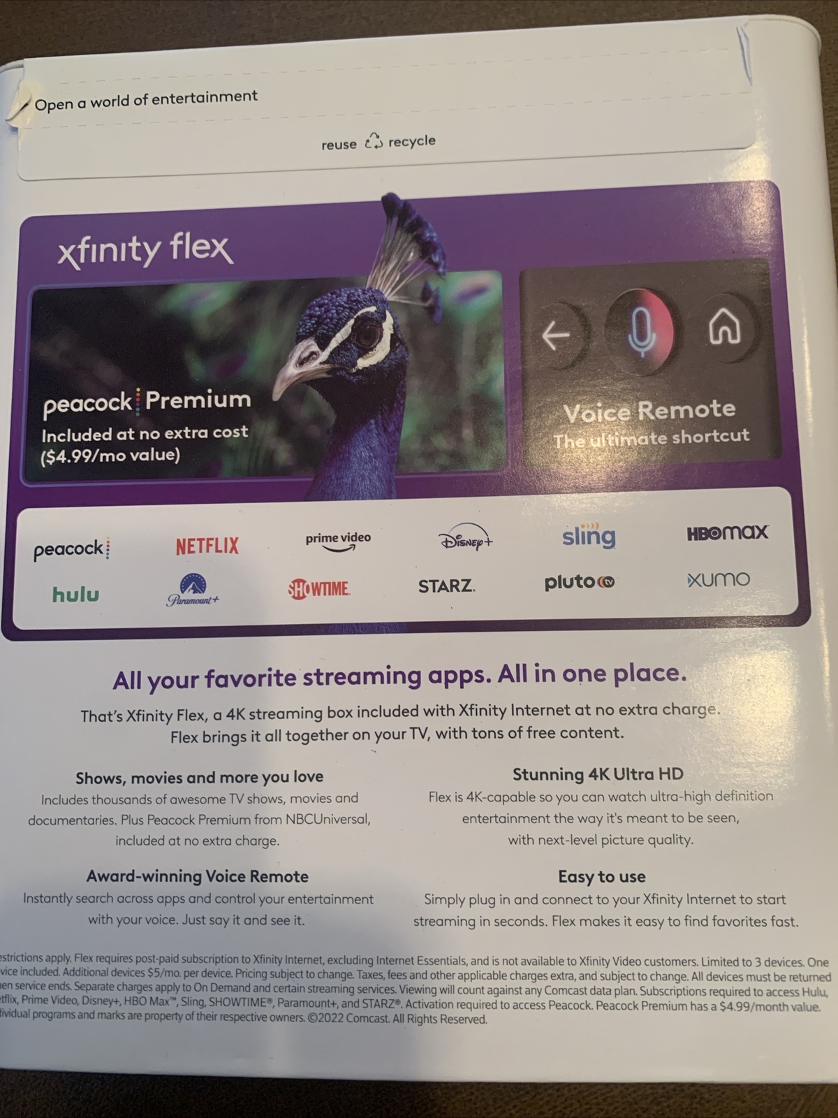 New Xfinity Flex Streaming TV Box 4K with Remote Control And HDMI | eBay