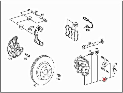 Genuine MERCEDES C215 C219 R230 S211 W211 W220 Ts brake caliper ...