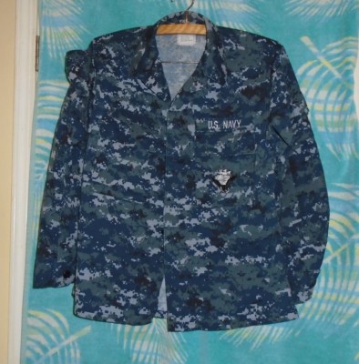 US NAVY Digital Blue Camo NWU Uniform Shirt/Jacket ASST SIZES | eBay