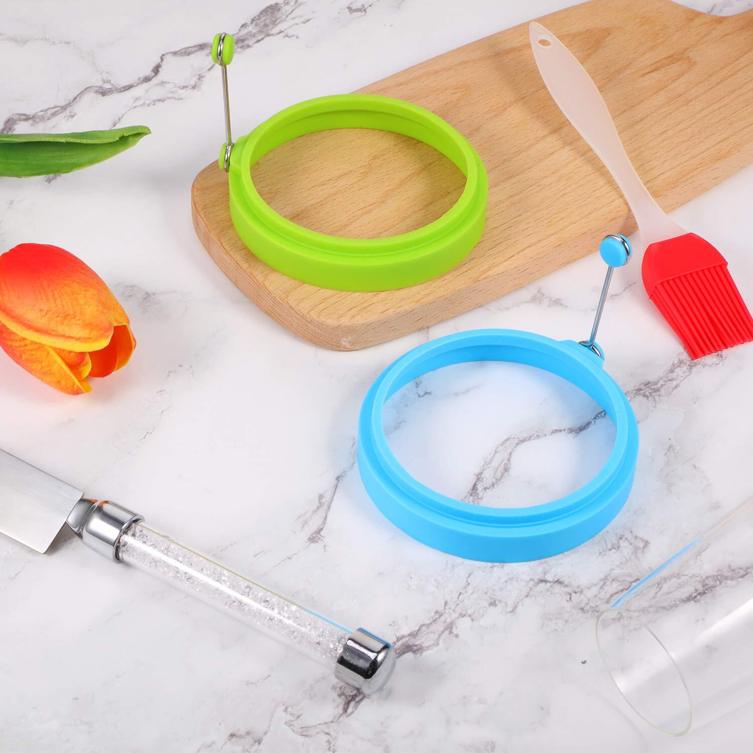 8 Pack Silicone Round Egg Cooking Rings Non-Stick Pancake Molds for ...