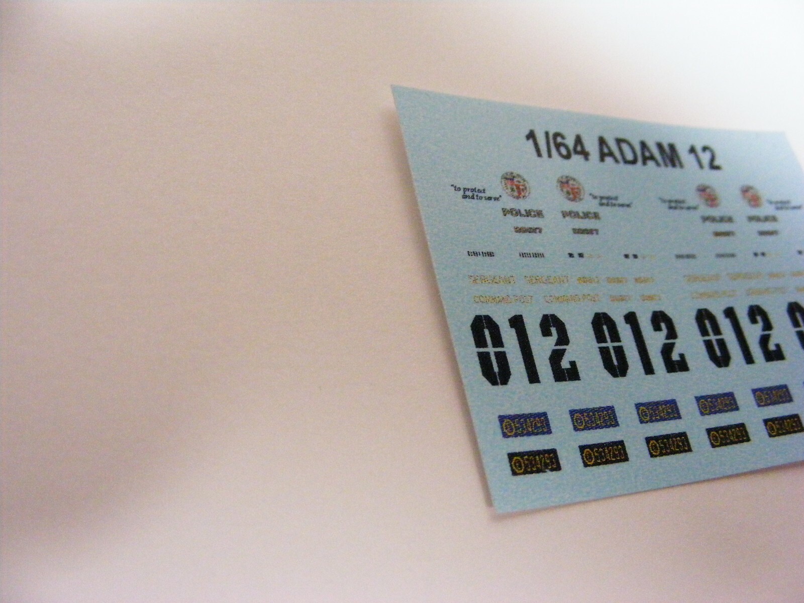 Adam 12 TV Show Police Car Decals Fit 1/64 Diecast Cars New Improved | eBay