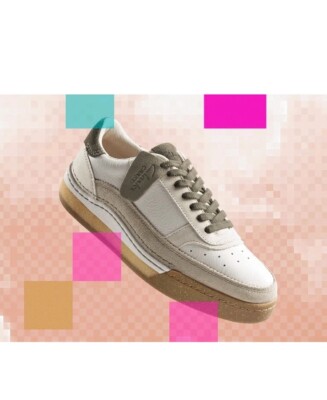 Clarks Men’s Craft Court Lace Leather/Suede Trainers White Combi UK ...