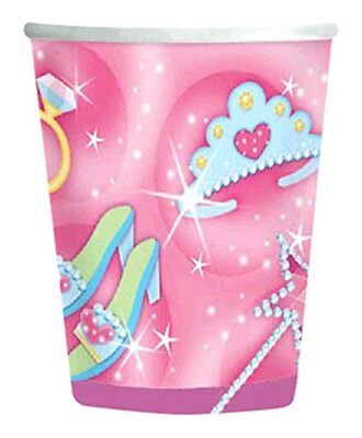 Sparkling Princess Pink Fancy Girls Kids Birthday Party 9 oz. Paper ...