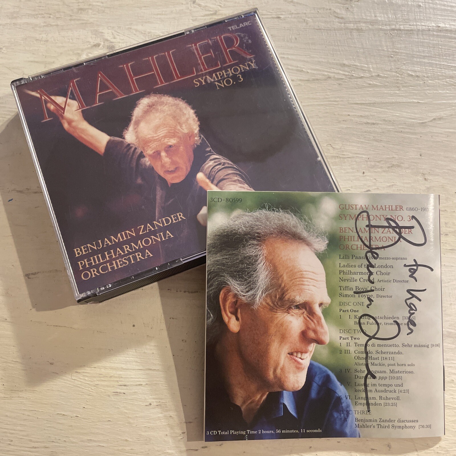 Rare AUTOGRAPHED Benjamin Zander Mahler Symphony No. 3 Triple CD Box ...