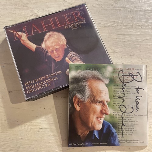 Rare AUTOGRAPHED Benjamin Zander Mahler Symphony No. 3 Triple CD Box ...