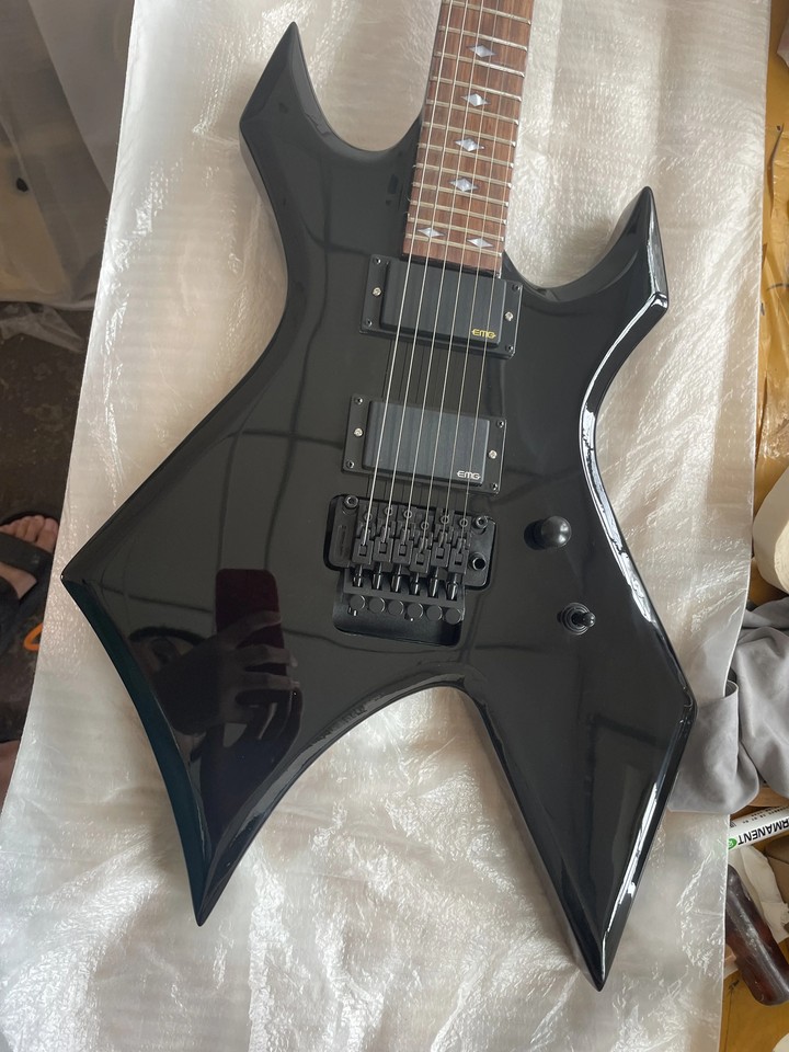 Black BC Rich Electric Guitar Double Floyd Rose Vibrato EMG Pickups ...