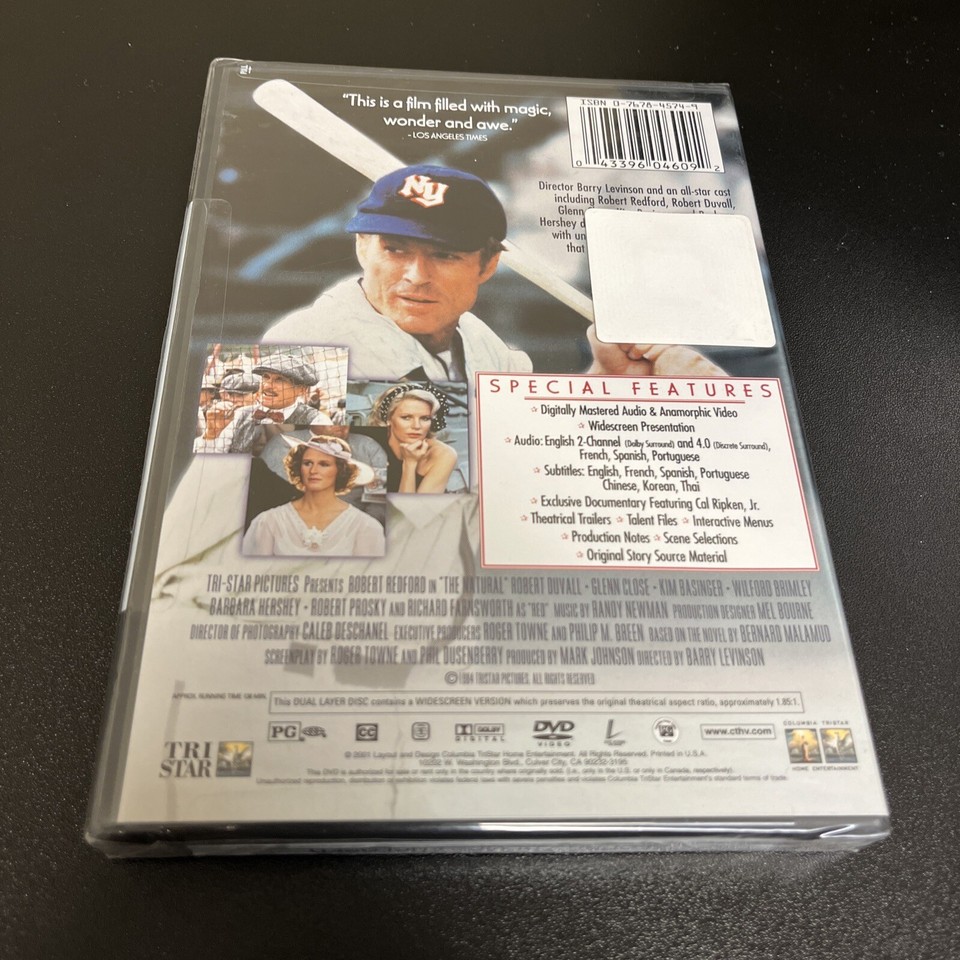 The Natural (DVD, 2001, Special Edition) Sealed New Robert Redford ...