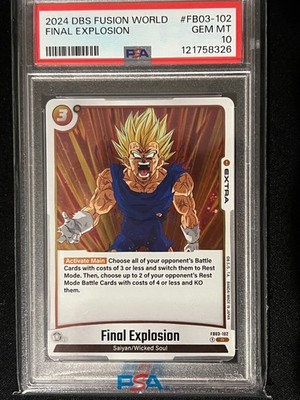 Dragon Ball Fusion World Manga Booster FB03-102 R Foil Final Explosion PSA 10 | eBay