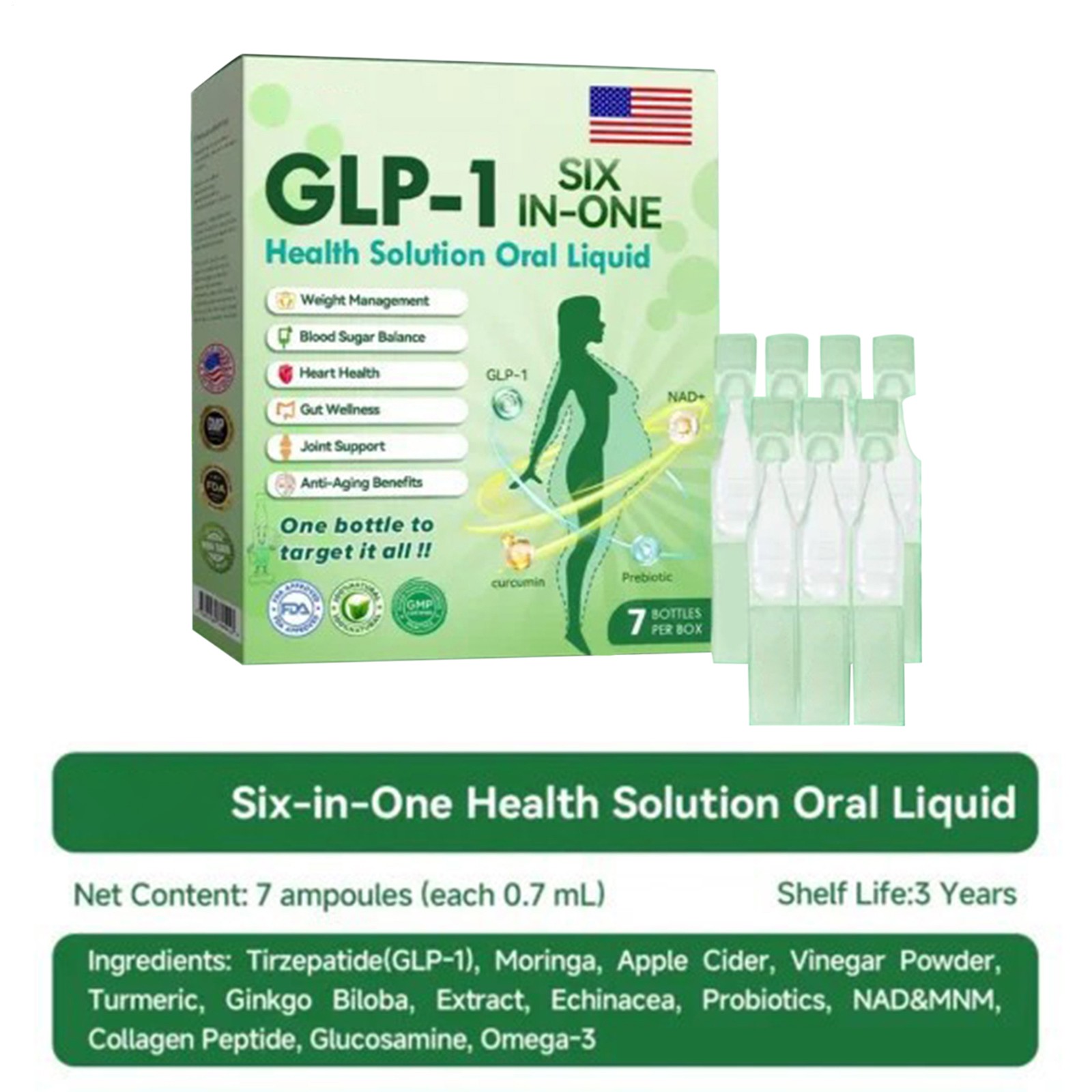 G LP-1 Drops Six In One Health Solutin Oral Liquid One Bottle To Target ...