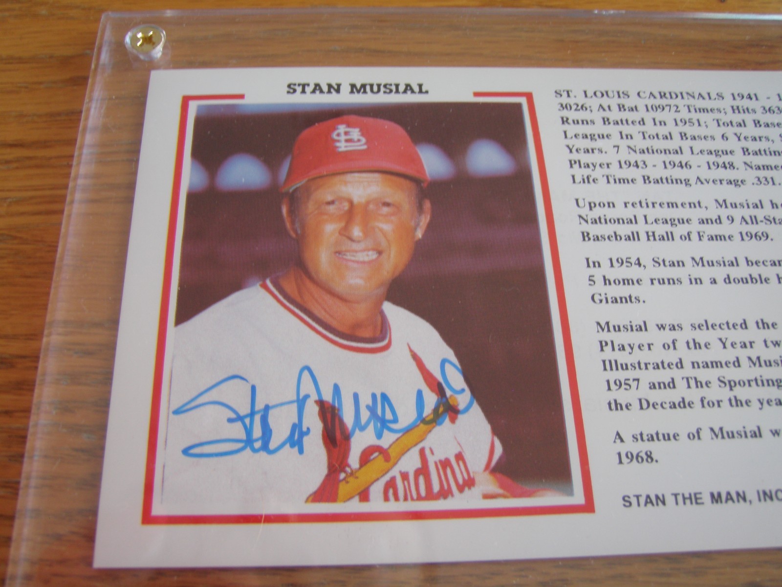 STAN MUSIAL AUTOGRAPH - STAN THE MAN, INC. - A MUST MUSIAL FAN ITEM | eBay