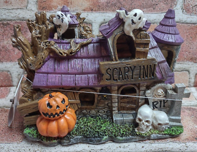 Haunted House Halloween Light-up Decor Scary Inn Ghost Skulls LED ...