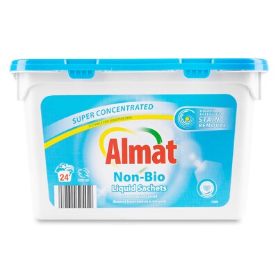 Almat Non Bio Washing Liquid Sachets Laundry Clothes Washing Capsules ...