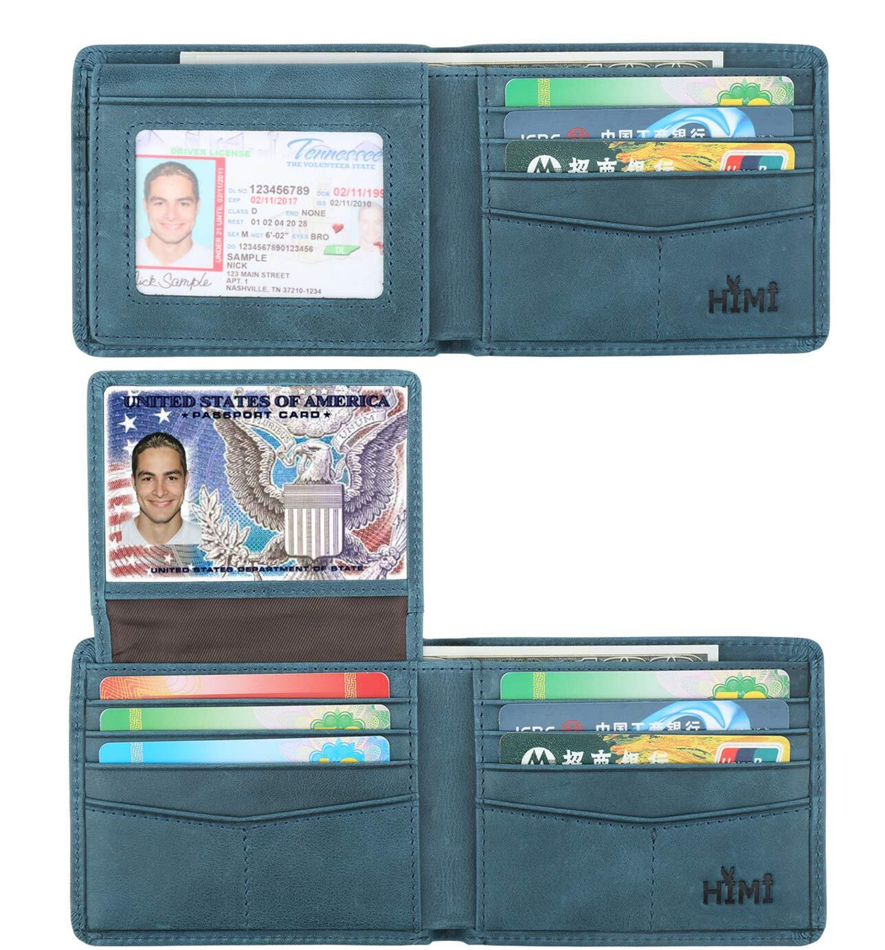 Wallet for Men-Genuine Leather RFID Blocking Bifold Stylish Wallet,2 ID ...