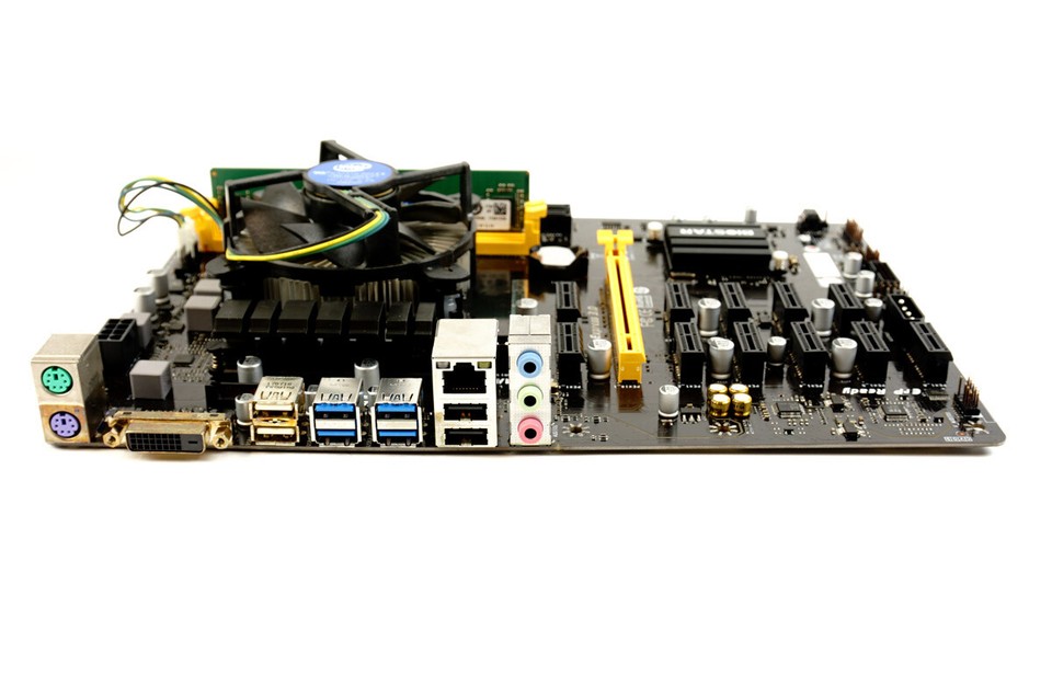 Full Kit MB/CPU/RAM - BIOSTAR TB250-BTC Pro 12 GPU Slot Mining ...