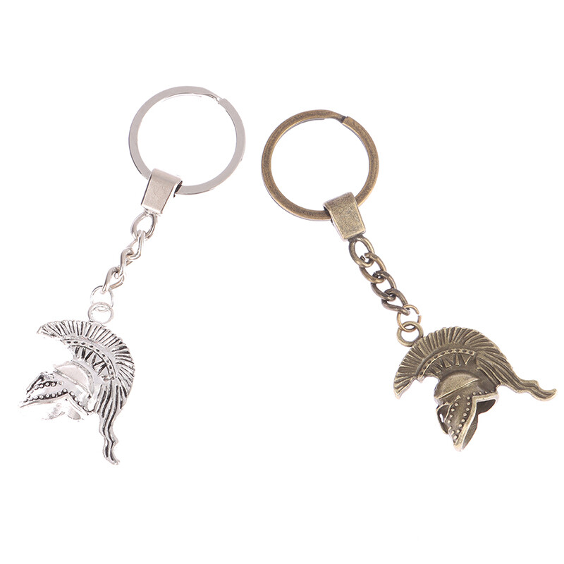 Spartan Roman Helmet Warrior Greek Gladiator Alloy Keychain Jewelry ...