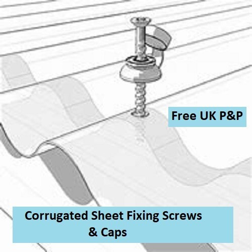 CORRUGATED Sheet Roofing Screws and Clear Caps - Choose 50mm or 75mm ...