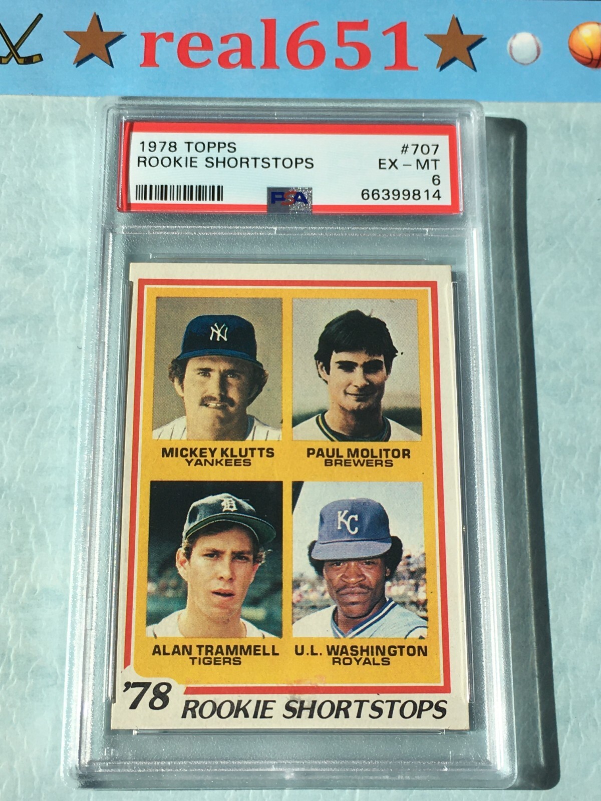 1978 Topps #707 PAUL MOLITOR ALAN TRAMMELL Rookie PSA 6 EX-MT HOF ...