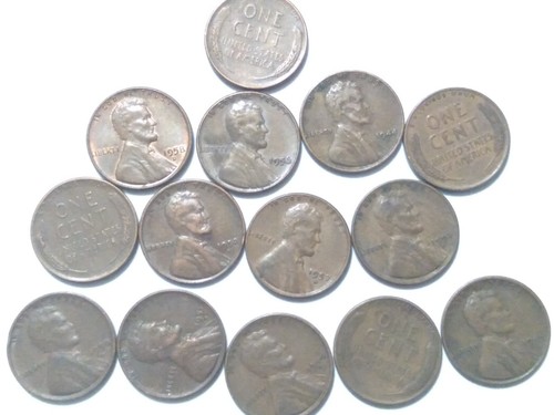 Wheat Pennies, (25) Coins, Half Roll, 1940s-1950s, Circulated Condition ...