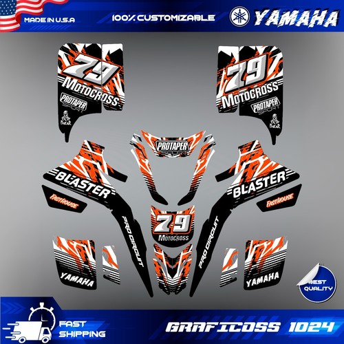 Fits YAMAHA BLASTER YFS 200 GRAPHICS full ATV graphic kit decals ...