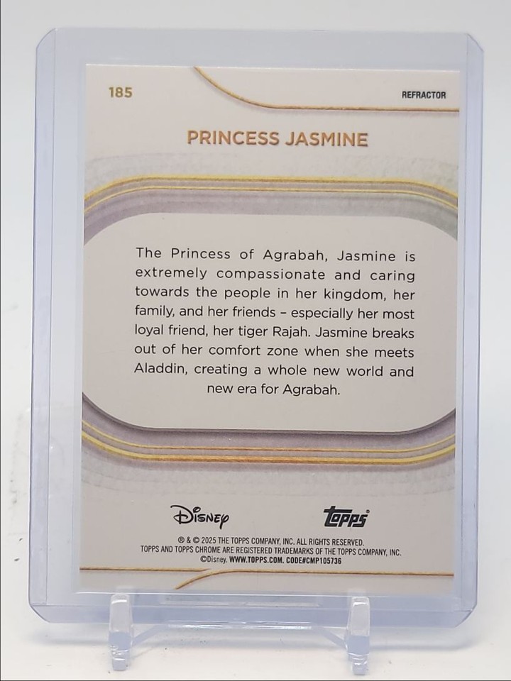 PRINCESS JASMINE 2025 TOPPS CHROME DISNEY BASE REFRACTOR Q4832 | eBay