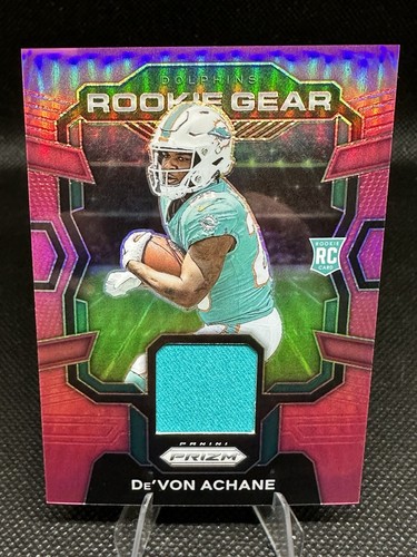 Devon Achane 2023 Panini Prizm Pink Rookie Gear Patch Miami Dolphins | eBay