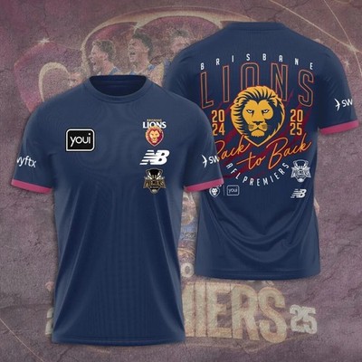 Premiers 2025 Brisbane Back To Back Lions 2025 Premiers Shirt | eBay ...