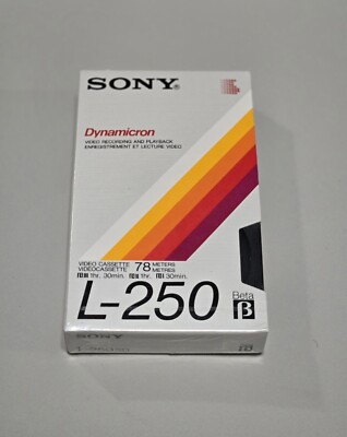 Sony Dynamicron Betamax L-250 L-250SD Video Cassette Tape New Sealed | eBay