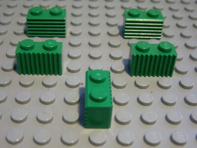 LEGO Stone Ribbed 1x2 Green 5 Piece (917) | eBay