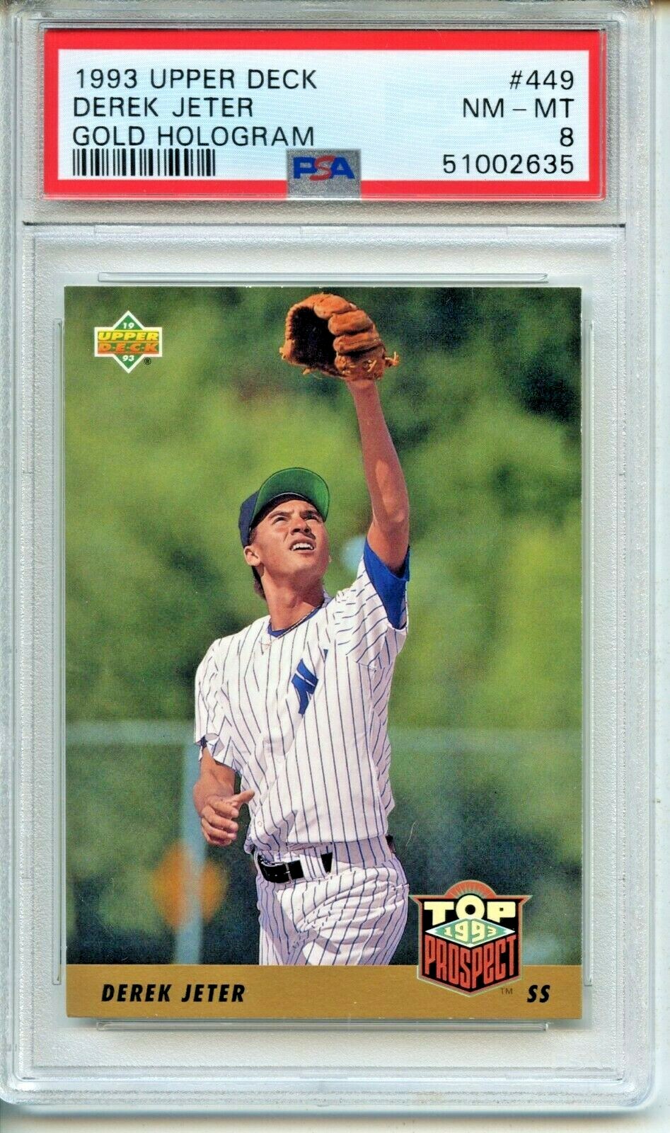 1993 Upper Deck Gold Hologram #449 Derek Jeter Rookie PSA 8 Rare ...