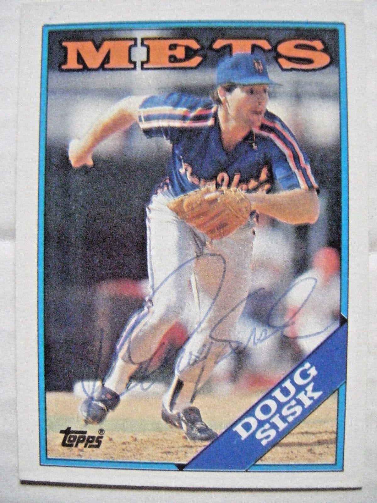 DOUG SISK signed METS 1988 Topps baseball card AUTO WASHINGTON STATE ...