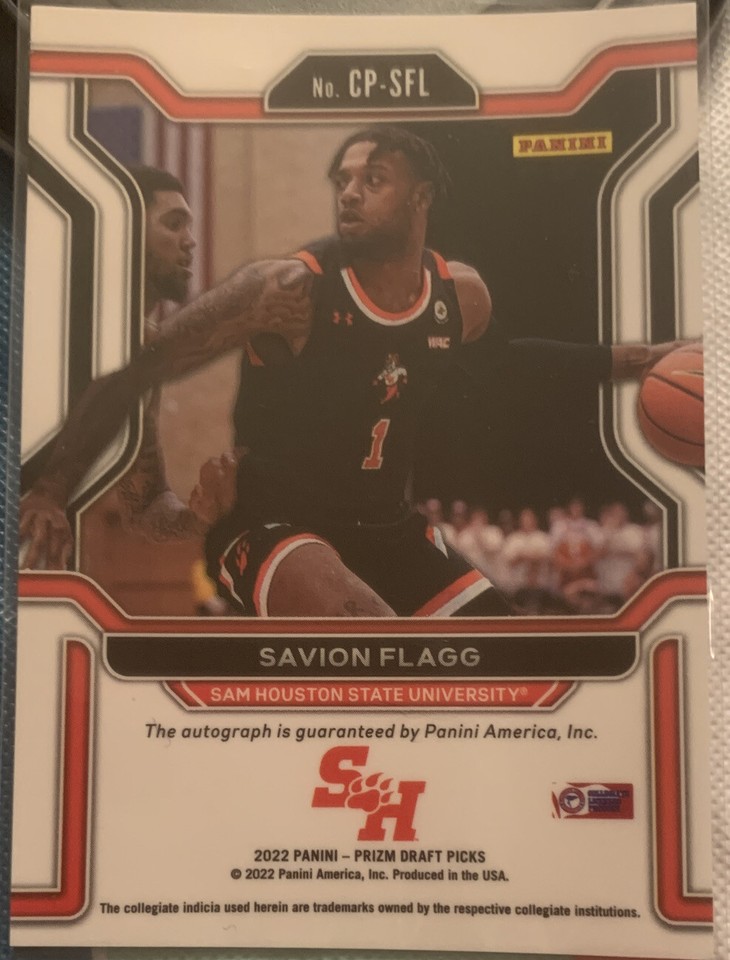 Savion Flagg Sam Houston State Basketball Panini Prizm Autograph Rookie ...