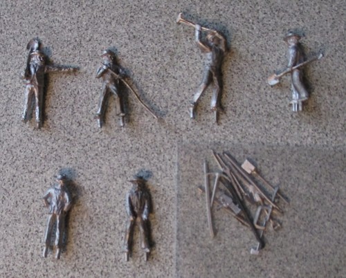 HO scale: Track Gang w/ Extra Tools, a 6-figure cast metal set by ...