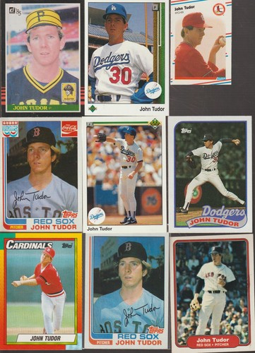 JOHN TUDOR LOT OF 130 BASEBALL CARDS 20 DIFFERENT CARDINALS RED SOX ...