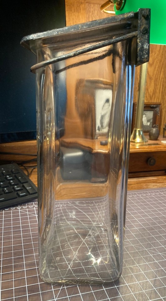 NICE! ANTIQUE EARLY 1900's GLASS MAILBOX EMBOSSED WITH (MAIL) WITH ...