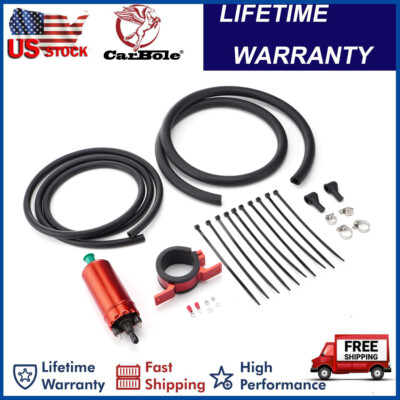 12V Universal External In Line Fuel Pump High Pressure 116 PSI W ...