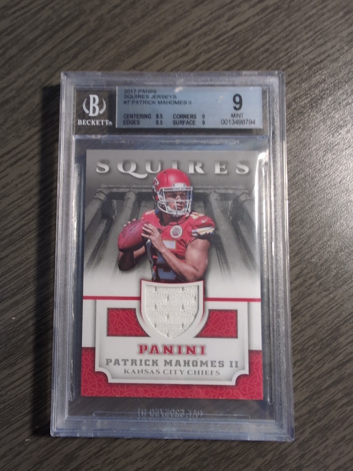 2017 Squires Jersey patrick mahomes rookie card Mint Grade 9 Kansas ...