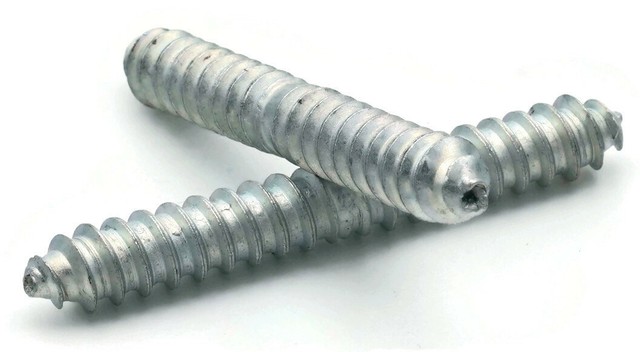 Zinc Plated Steel Dowel Screws 1/2"-6 Headless Double End Lag Wood ...