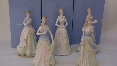 Galleria Porcelain 8" Lady Figurines by Juliana Collection Bnew Boxed ...