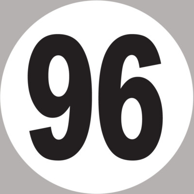 numéro 96 - 15x15cm - Sticker/autocollant | eBay