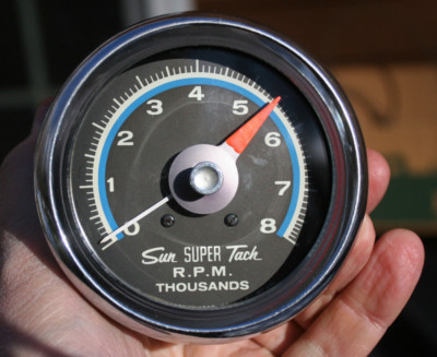 Sun SUPER Tach Vintage 8K 8000 RPM Blueline Tachometer w/ Cup - SST-802 ...