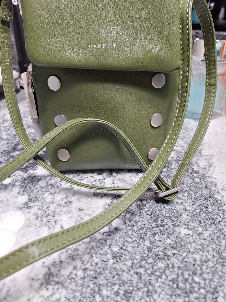 Hammitt VIP Mobile Gallery Row Brushed Silver Crossbody Leather ...