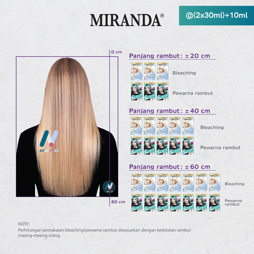 2X MIRANDA 3D Permanent Hair Dye Shine Color Pastel #MC-P3 Precious Turquoise | eBay