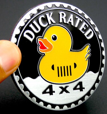 1x Duck Rated Auto Fender Emblem Sticker 4x4 Badge Truck SUV 2.36" 6cm ...