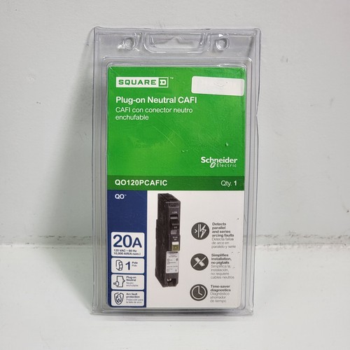 Square D Plug-on Nueutral QO120PCAFI 20 Amp 1-Pole 120V Circuit Breaker ...