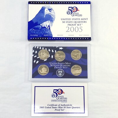 2005 United States Mint 50 State Quarters Proof Set in OGP w/ COA | eBay
